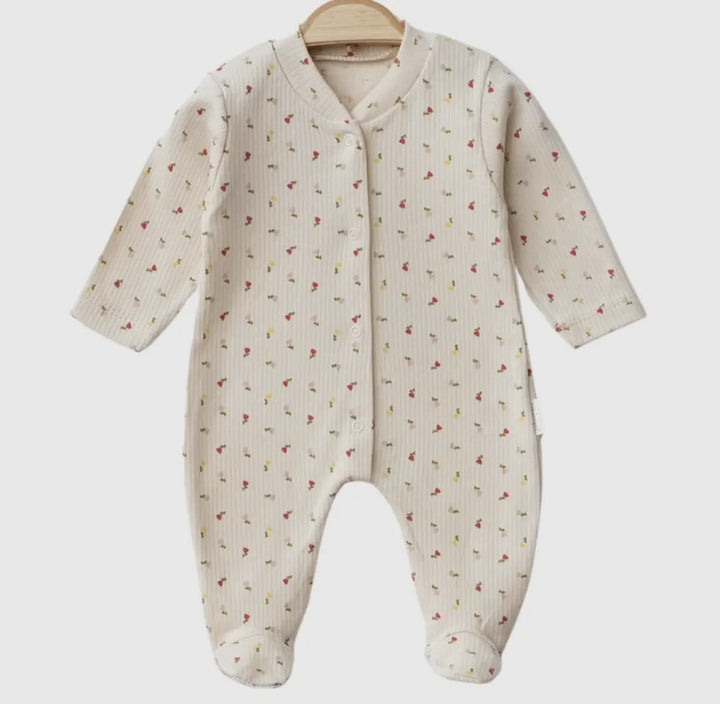 Organic Cotton Tulip Ribbed Baby Grow – Pops & Flo